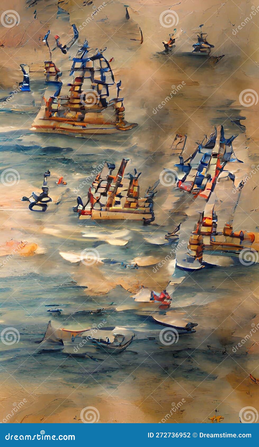 Naval battle stock illustration. Illustration of water - 272736952