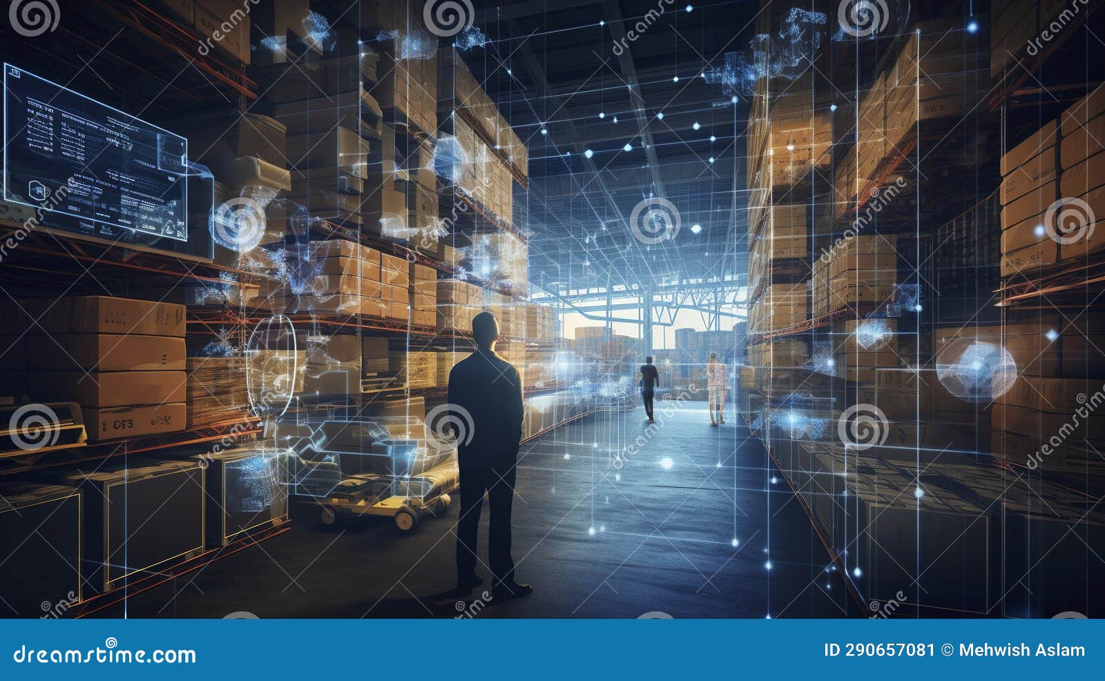 A Photo of AI - Powered Supply Chain Optimization Stock Illustration ...