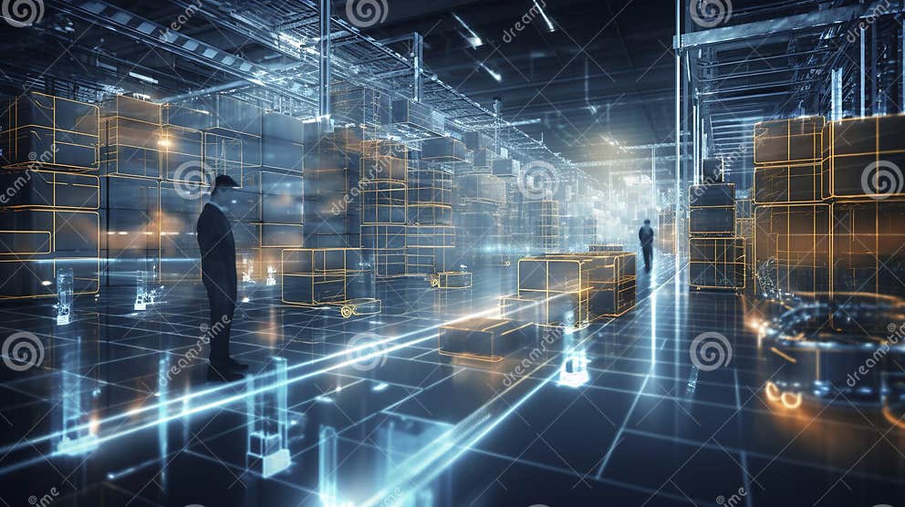 A Photo of AI - Powered Supply Chain Optimization Stock Illustration ...