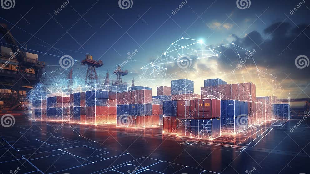 A Photo of AI - Powered Supply Chain Optimization Stock Illustration ...