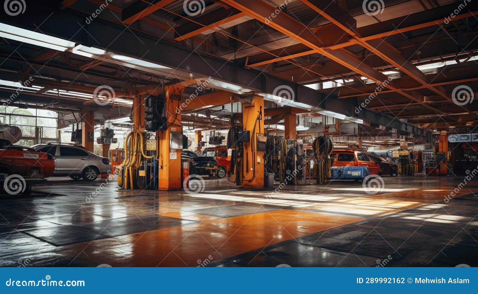A Photo of a Car Rental Maintenance Garage Stock Illustration ...