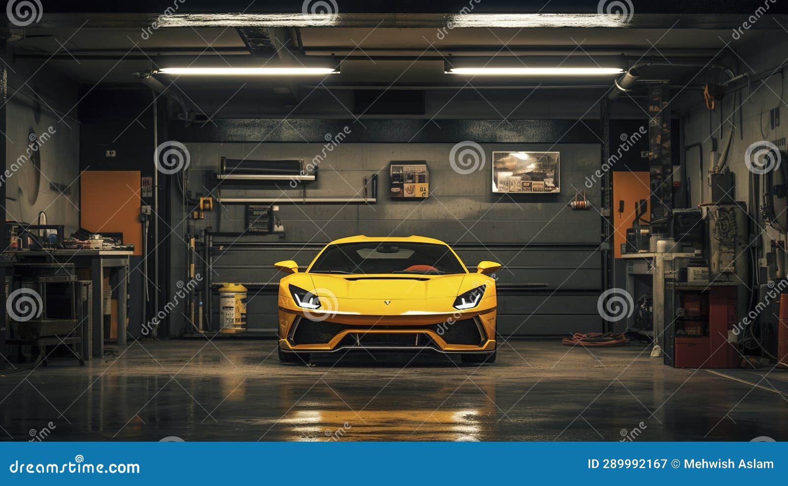 A Photo of a Car Rental Maintenance Garage Stock Illustration ...