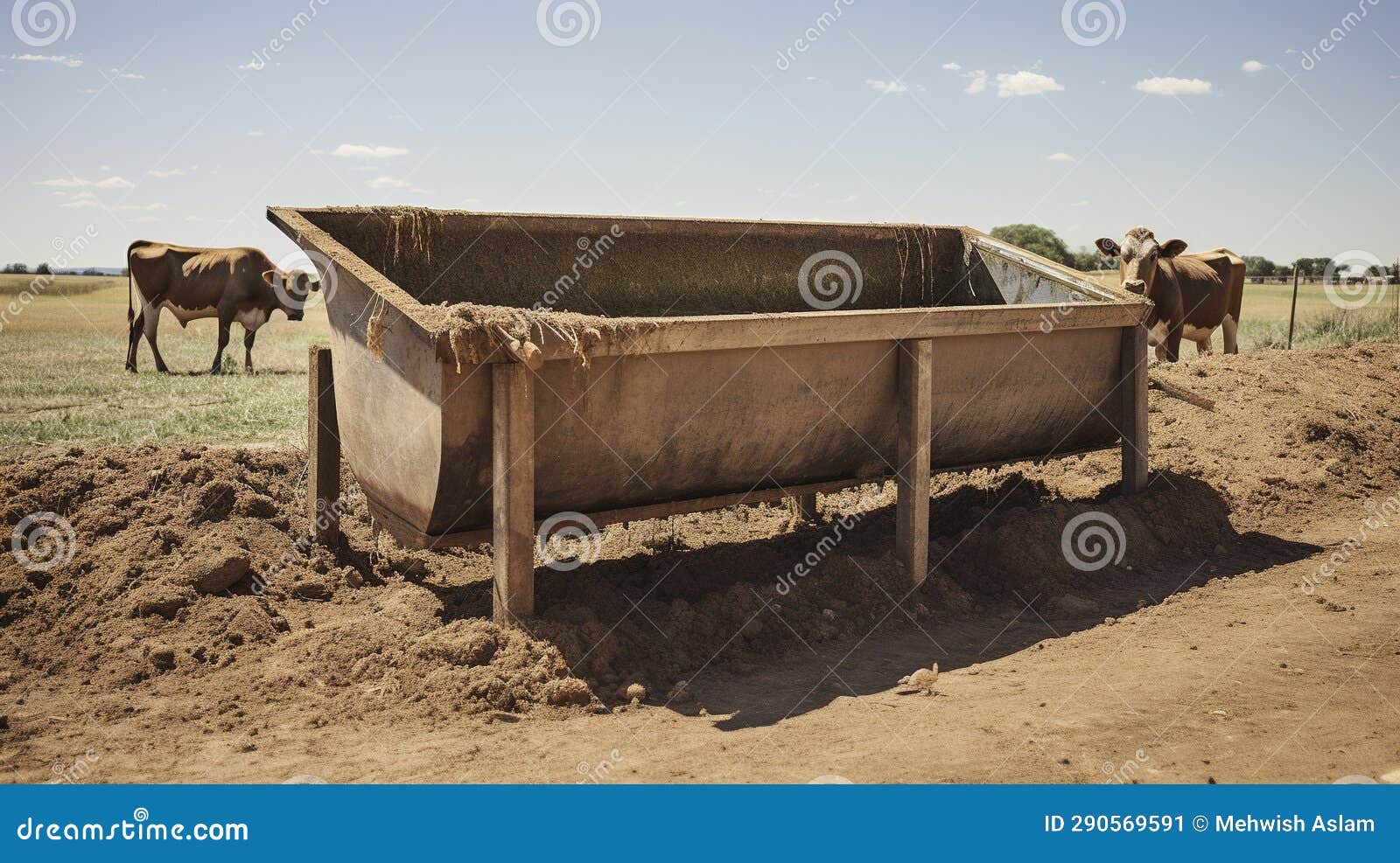 A Photo of a Cattle Feed Trough Stock Illustration - Illustration of ...