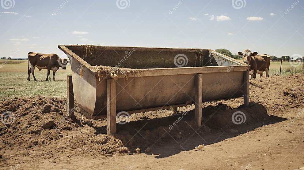 A Photo of a Cattle Feed Trough Stock Illustration - Illustration of ...