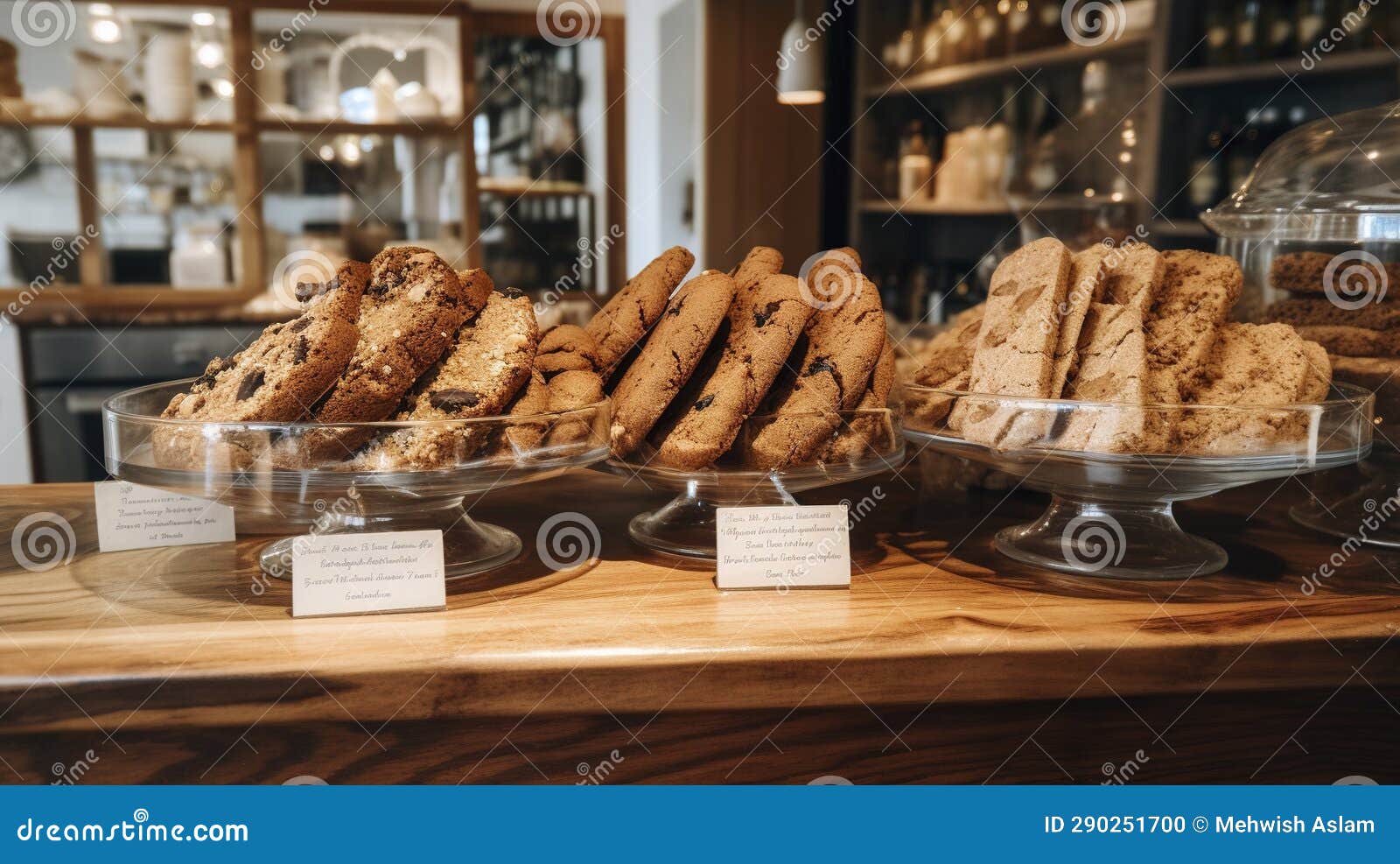 A Photo of a Coffee Shop Biscotti Display Stock Illustration ...