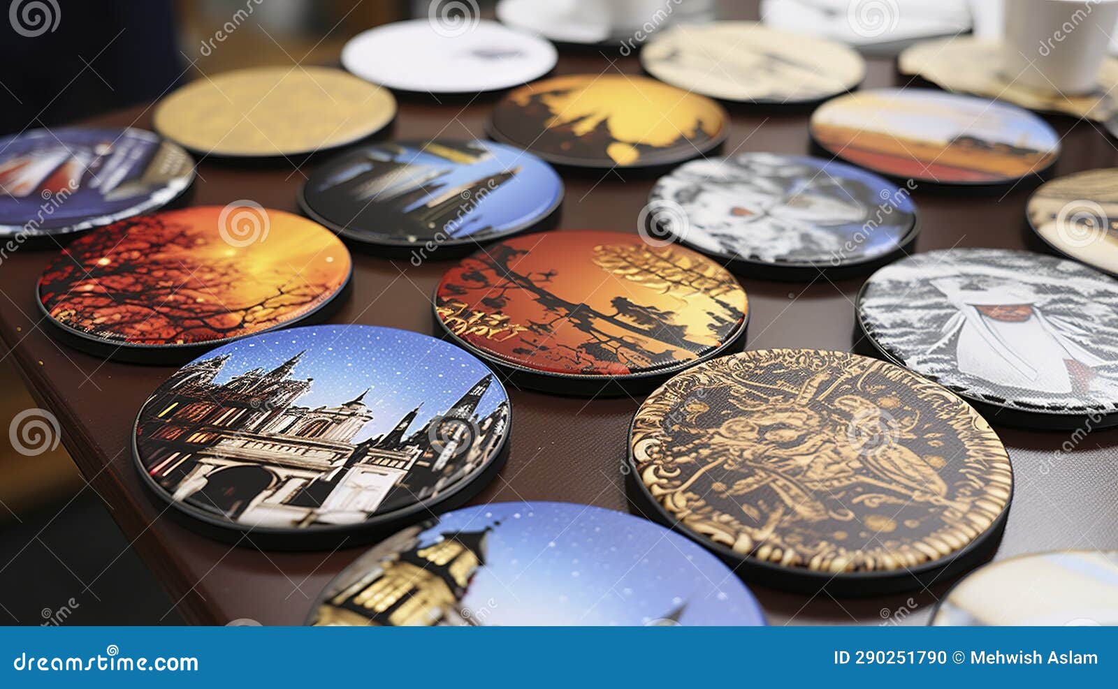 A Photo of Coffee Shop Coffee Cup Coasters Stock Illustration ...