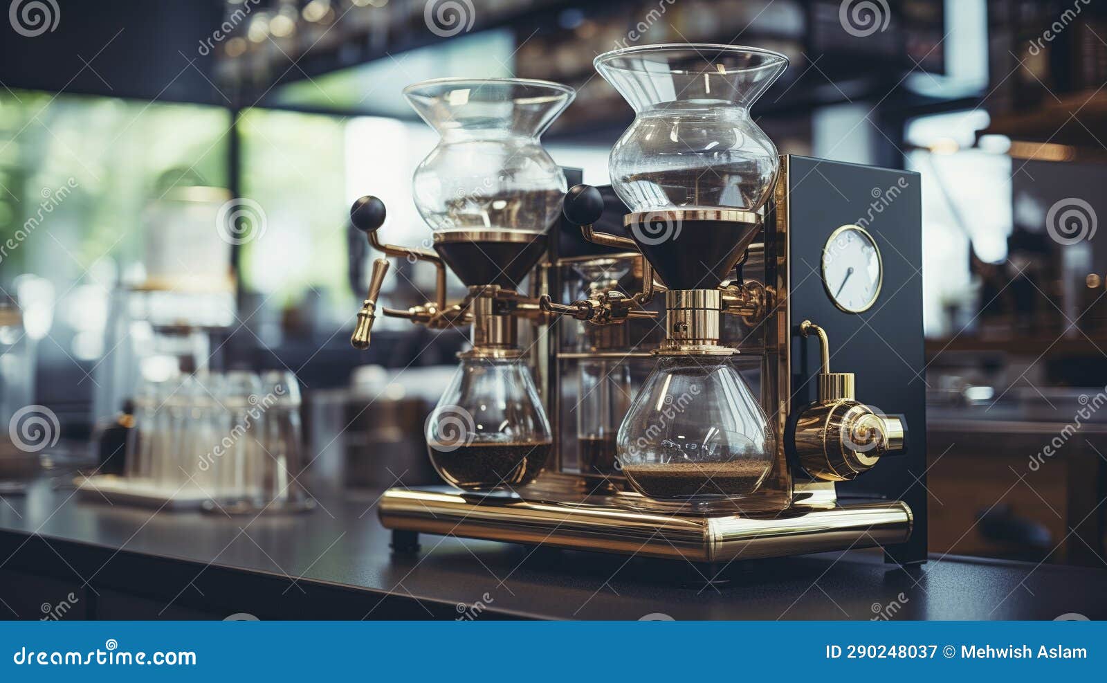 A Photo of a Coffee Shop Espresso Machine Stock Illustration ...