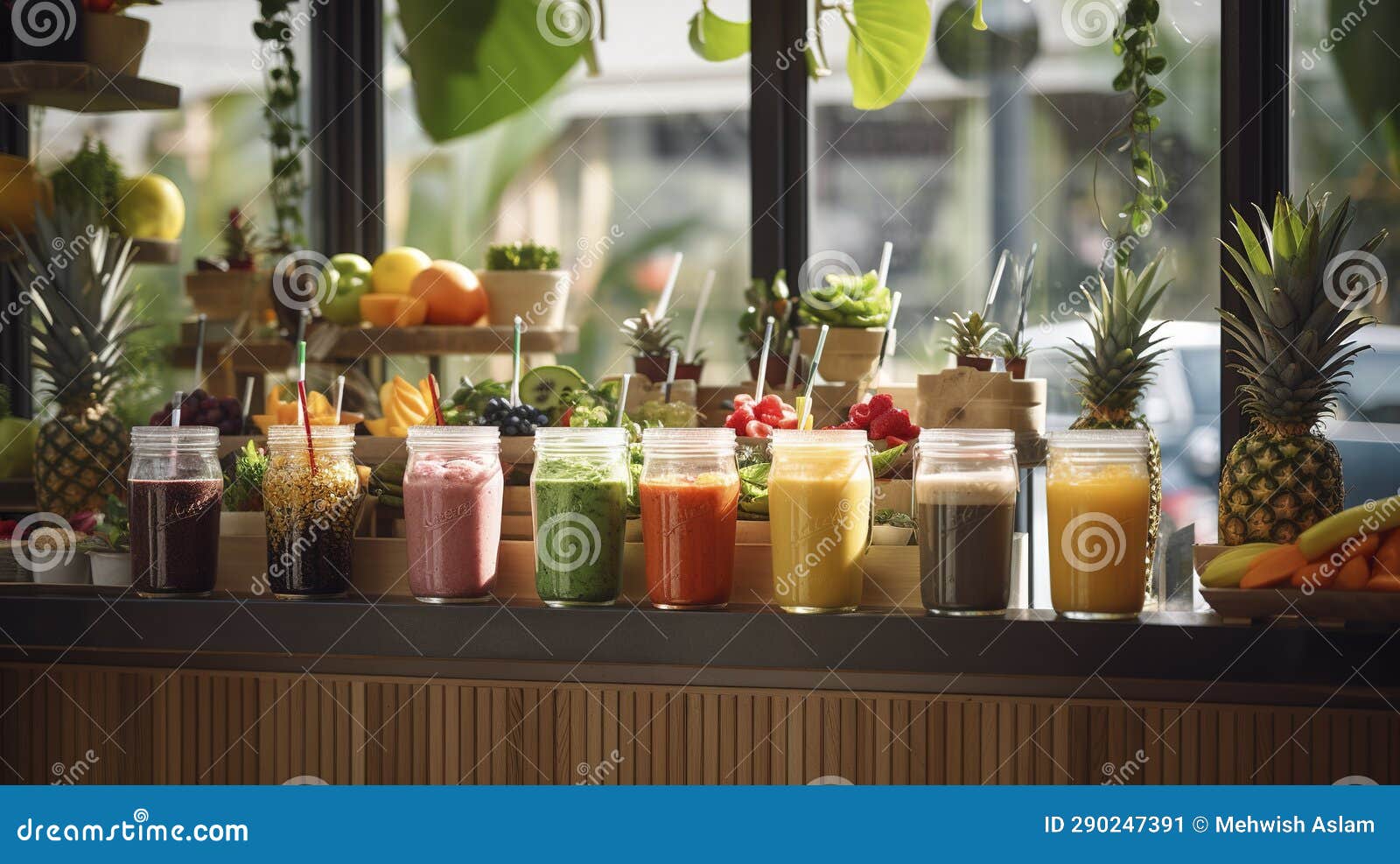 A Photo of a Coffee Shop Smoothie Bar Stock Illustration - Illustration ...