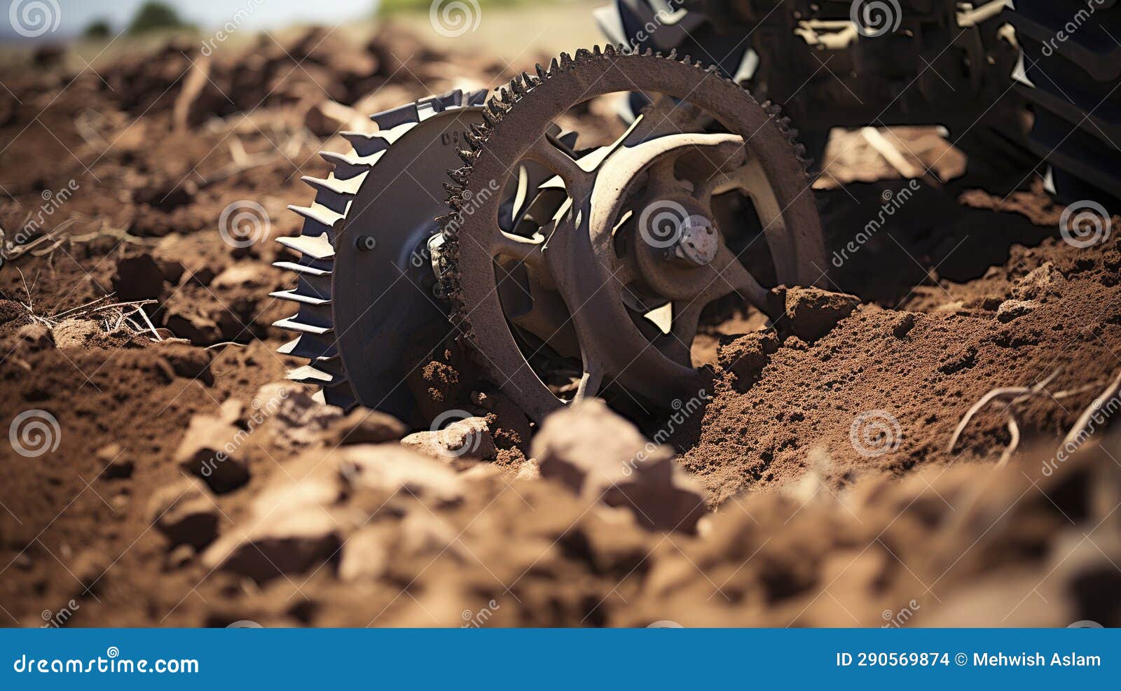 A Photo of a Disc Harrow Breaking Up Soil Stock Illustration ...