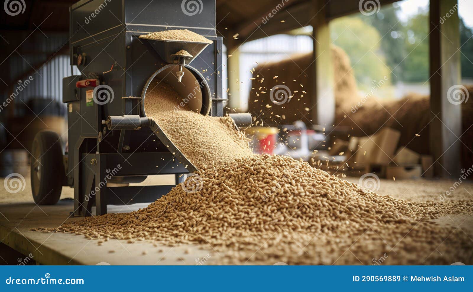 A Photo of a Feed Grinder Grinding Animal Feed Stock Illustration ...