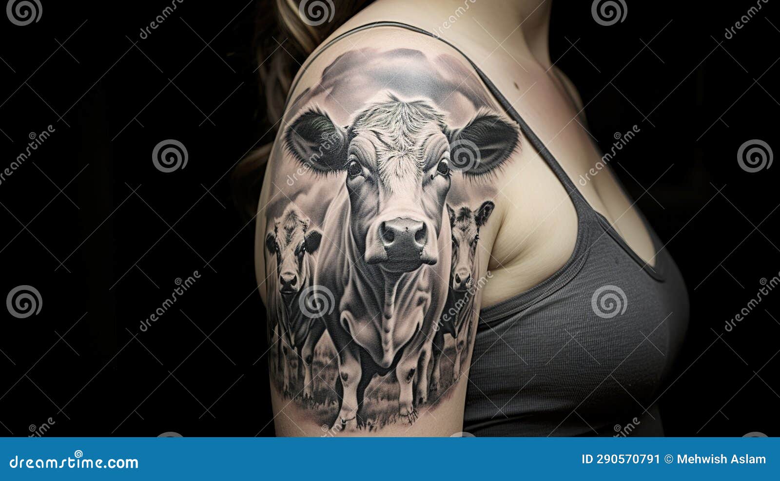 A Photo of a Livestock Tattoo Digits Stock Illustration - Illustration of muscle, digits: 290570791