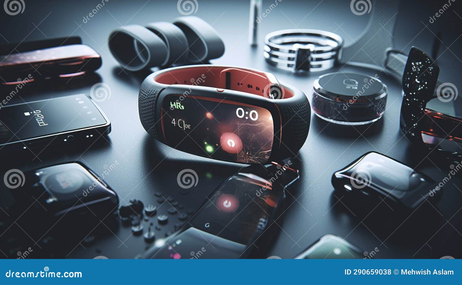 A Photo of Smart Wearable Devices Stock Illustration - Illustration of ...