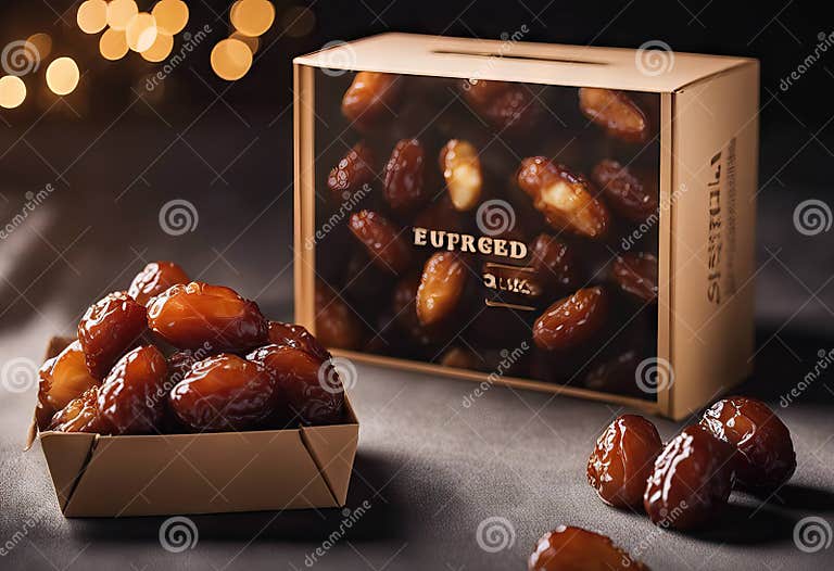 Premium Quality Stuffed Dates in a Box Stock Illustration ...