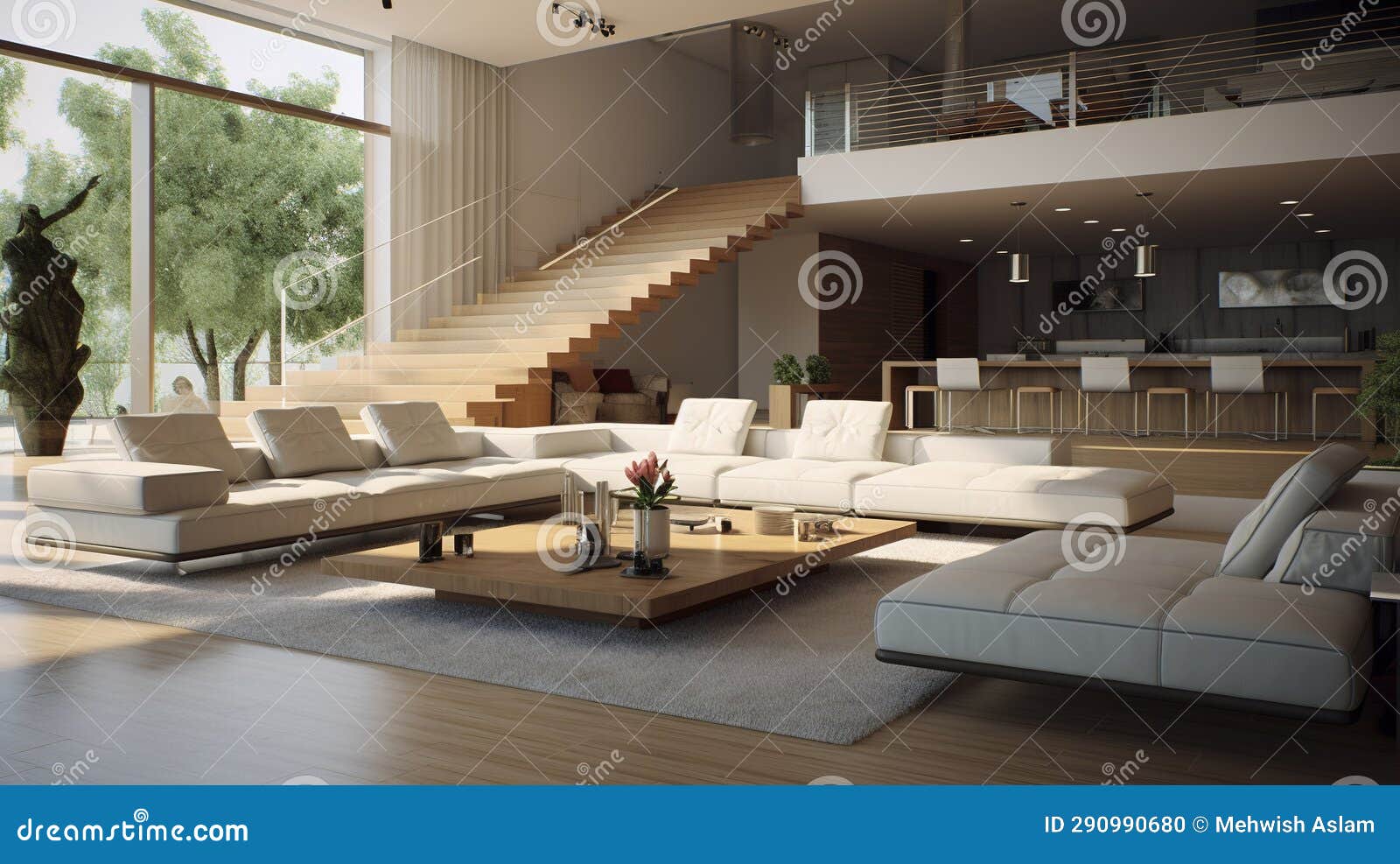 A Quadplex with a Modern Design and Clean Lines Stock Illustration ...