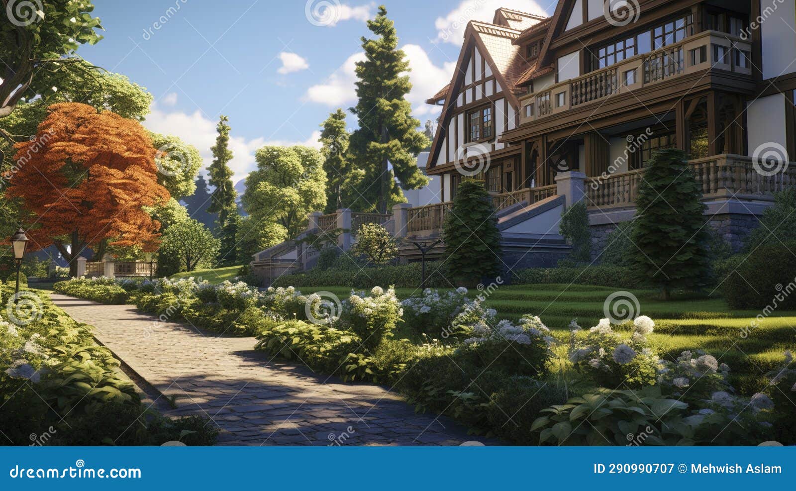 A Quadplex with Well - Maintained Landscaping and Gardens Stock ...