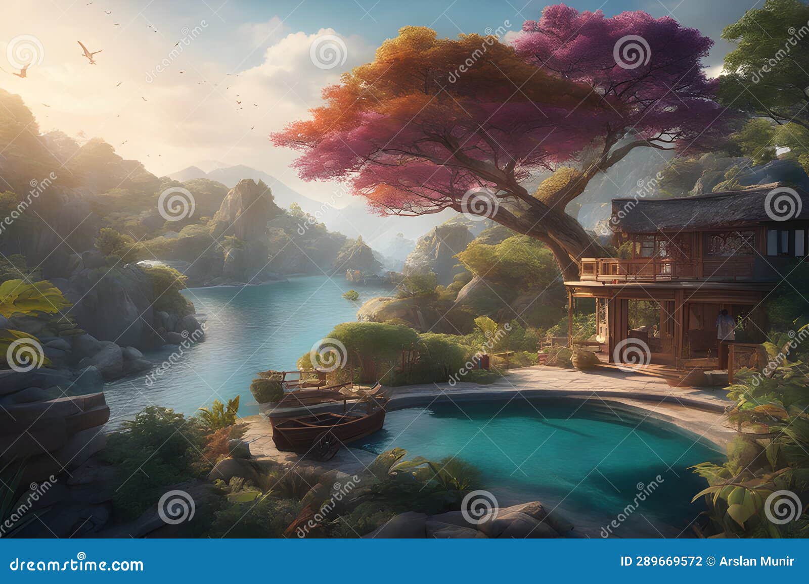 A Scene Where Nature and Man-made Elements Seamlessly Blend Together ...