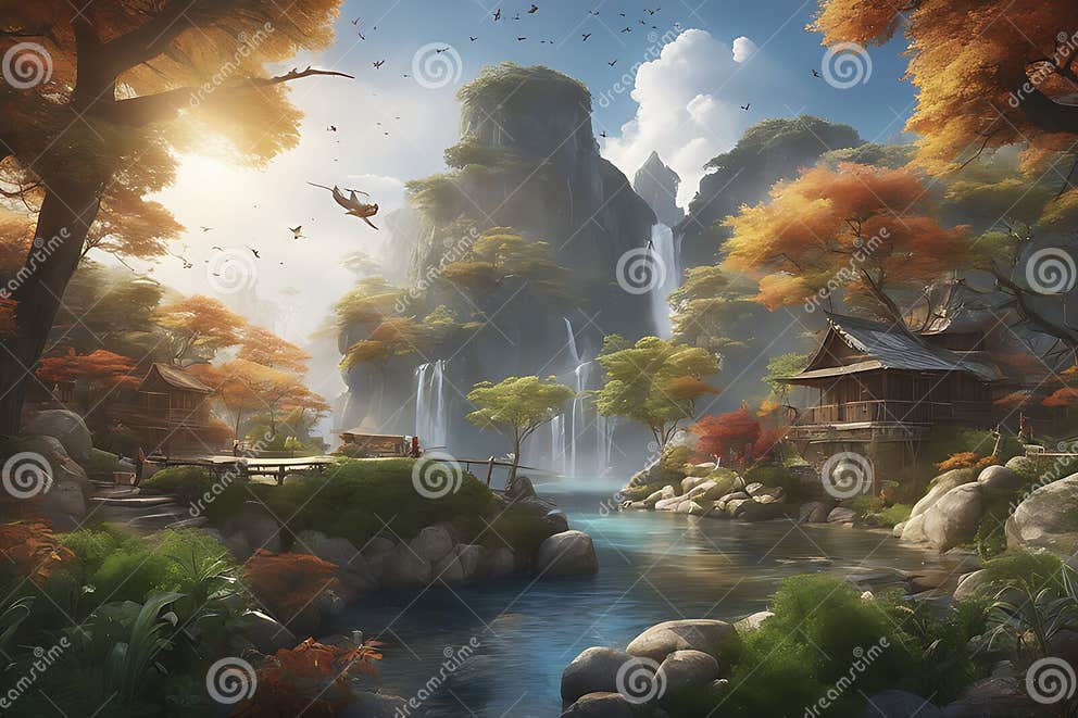 A Scene Where Nature and Man-made Elements Seamlessly Blend Together ...