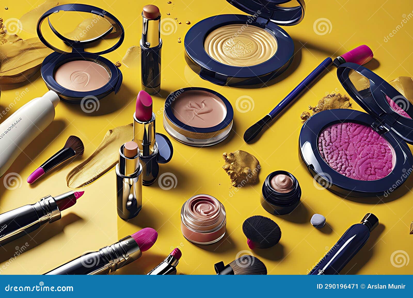 A Selection of High-end Makeup Products Stock Illustration ...