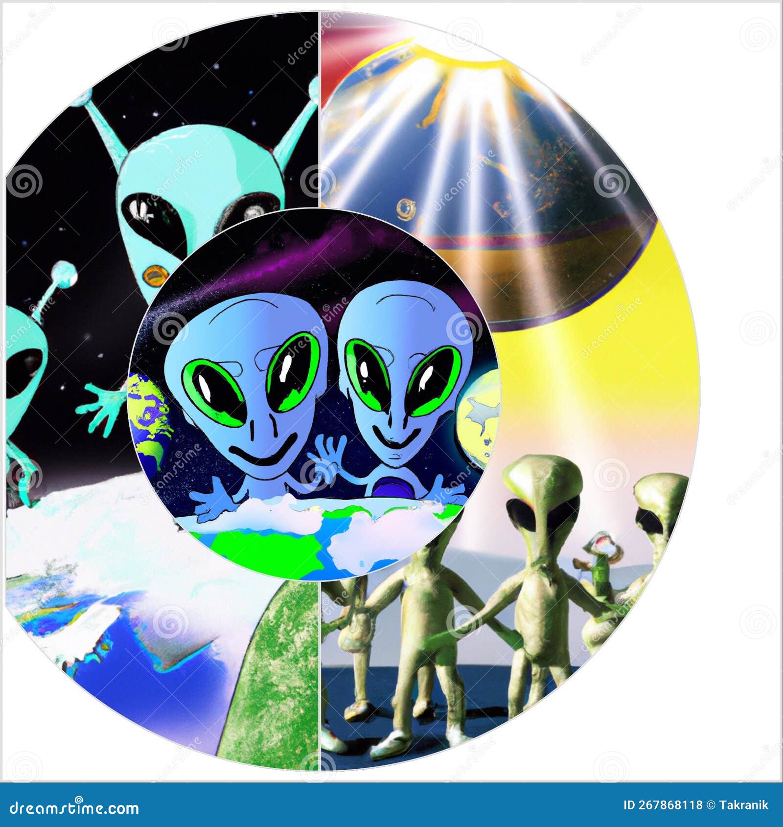 Space Aliens Conquer the Earth Stock Illustration - Illustration of ...
