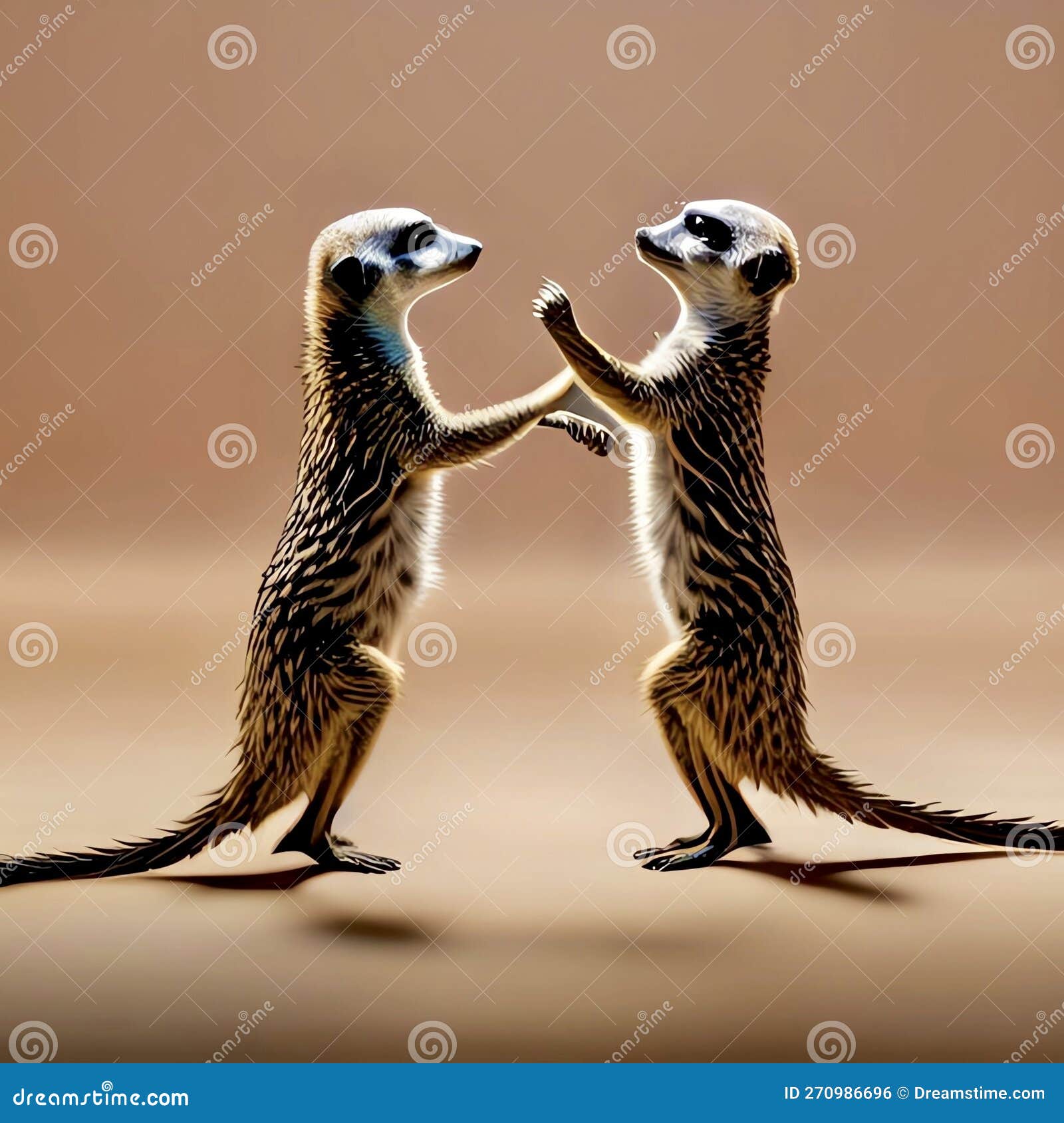 Two Meerkats Dancing with Each Other Stock Illustration - Illustration ...