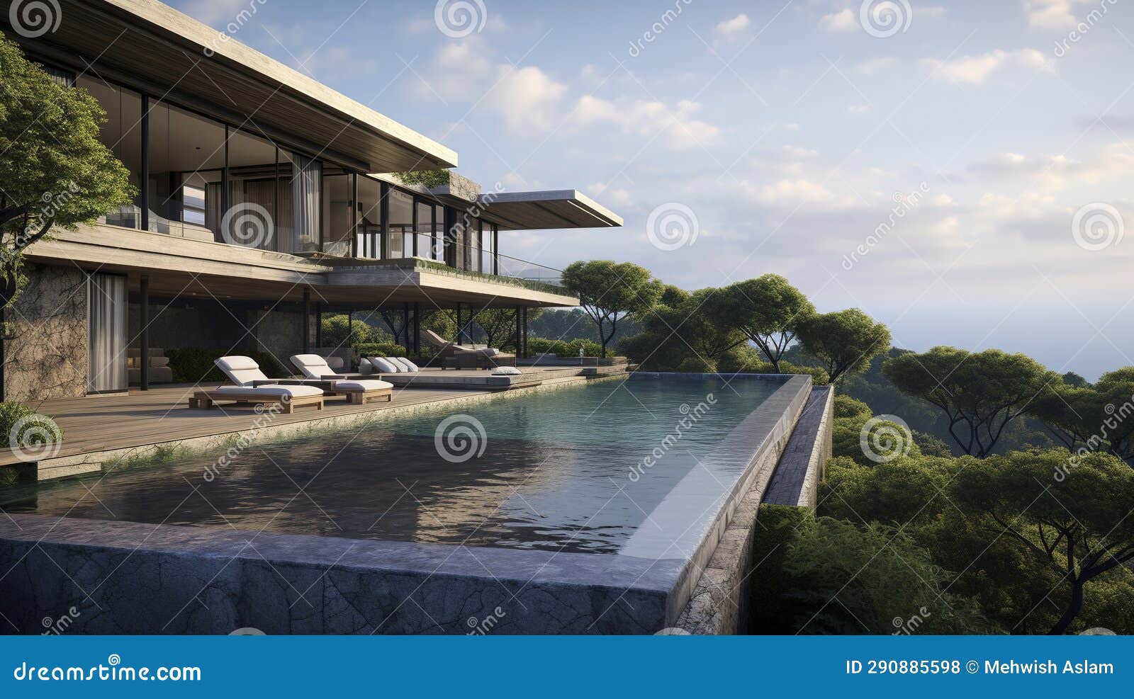 A Villa with a Spa Area and Relaxing Amenities Stock Illustration ...