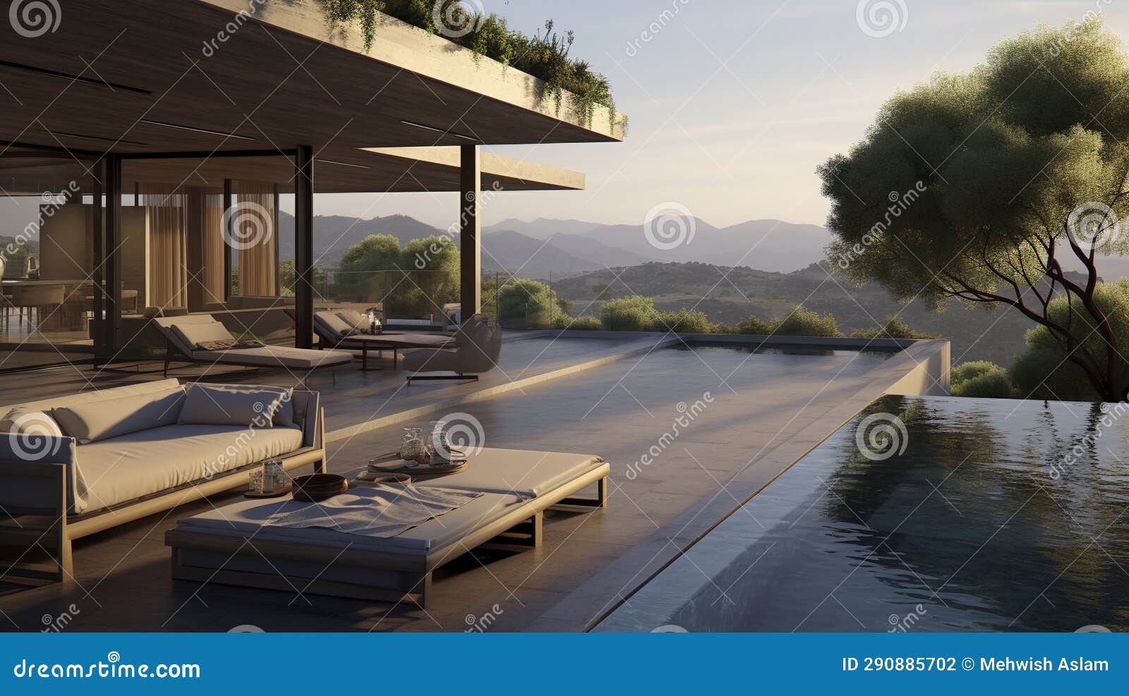 A Villa with a Spa Area and Relaxing Amenities Stock Illustration ...