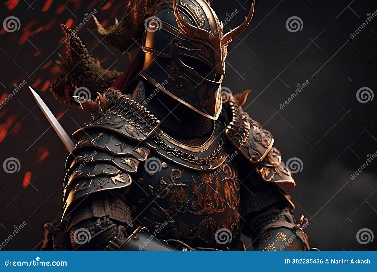 Warrior Samurai Heavy Armour Ronin Samurai Fantasy Character Stock ...