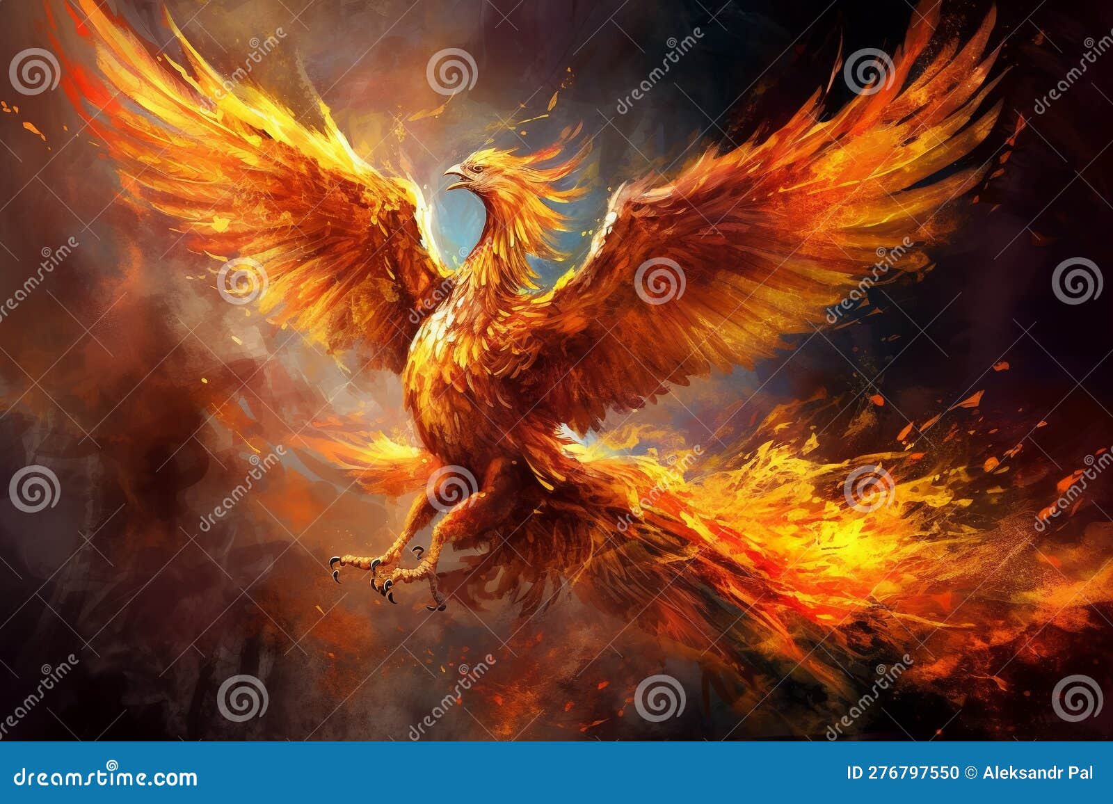 Phoenix from the Ashes with Fiery Wings. Ai Generative Stock ...