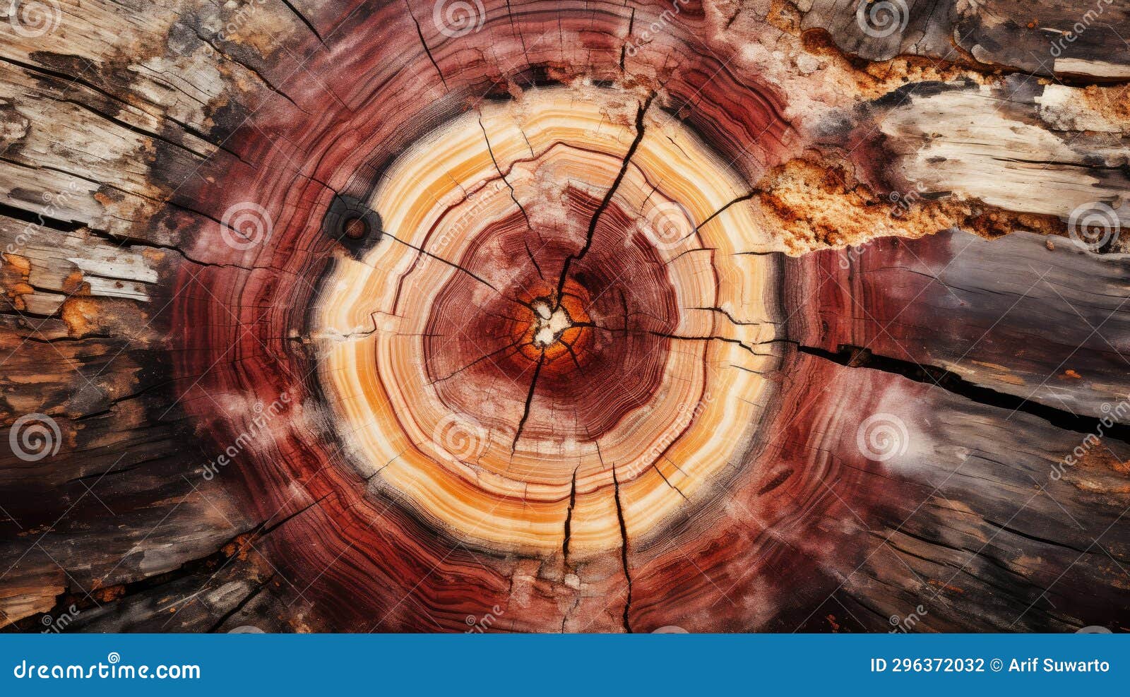 Organic Tree Circle on Textured Wood Background Stock Illustration ...