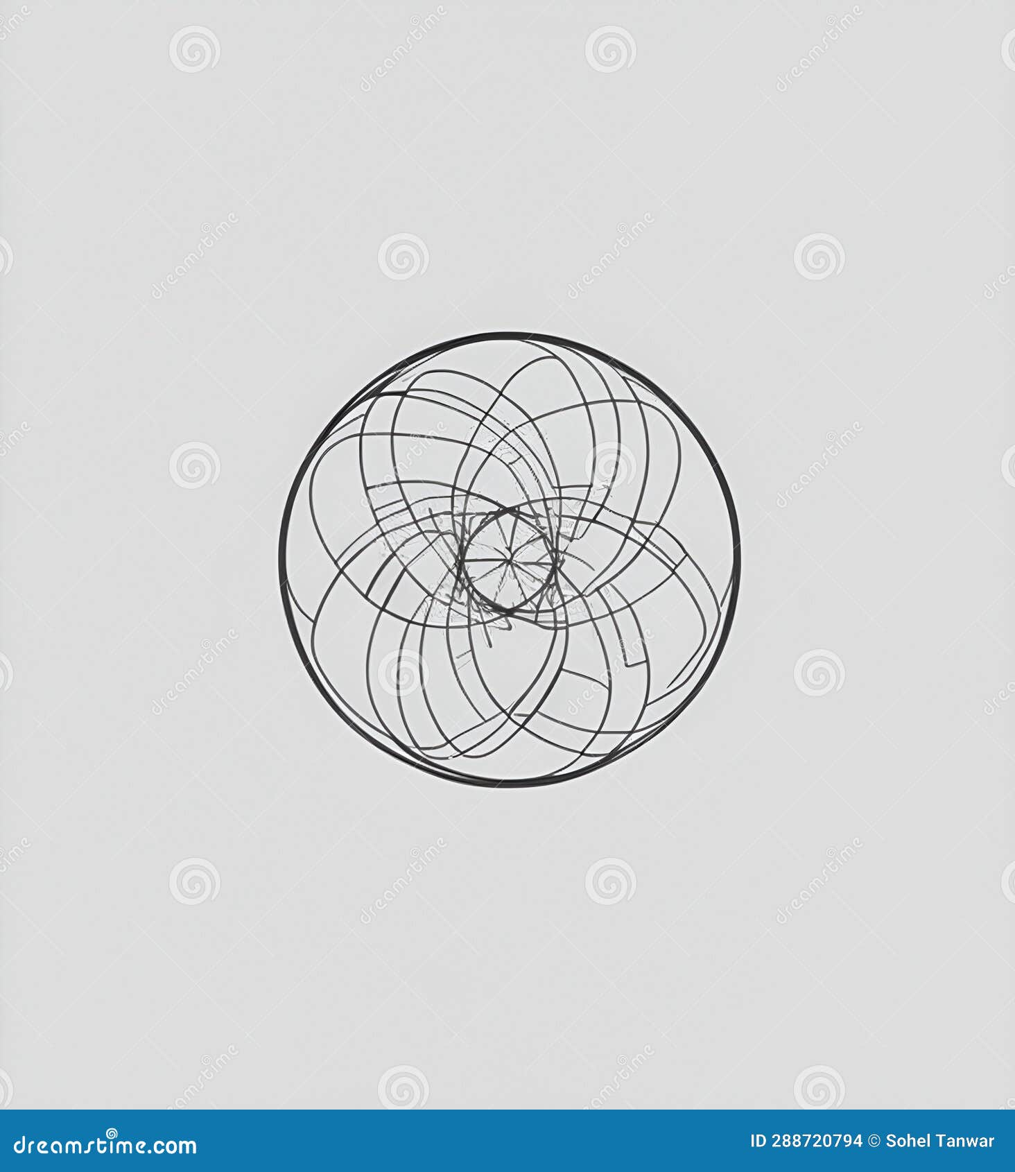 Circle Lines Shape with White Background, Geometric, Minimalistic ...