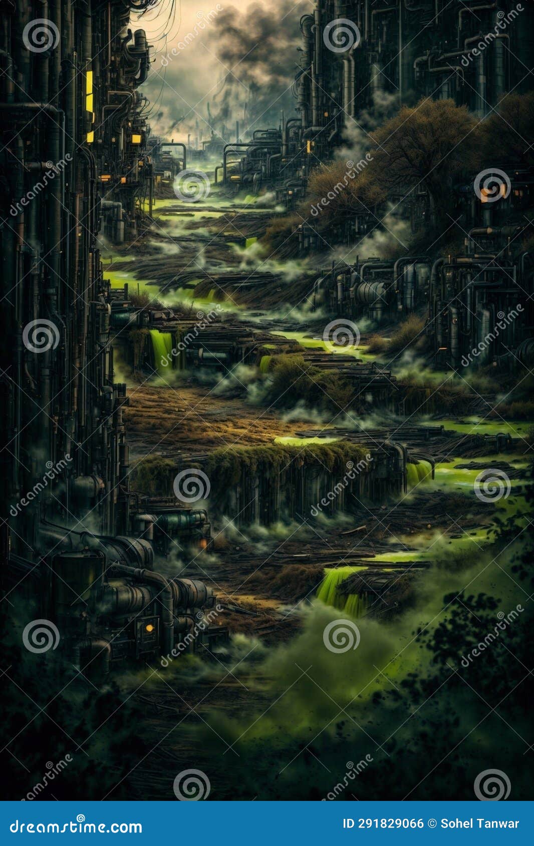 Global Warming and Pollution Theme Stock Illustration - Illustration of ...