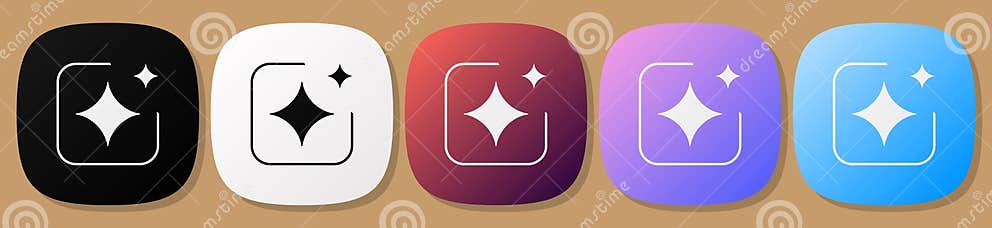 Image Generator Gradient App Icons Set Stock Illustration ...