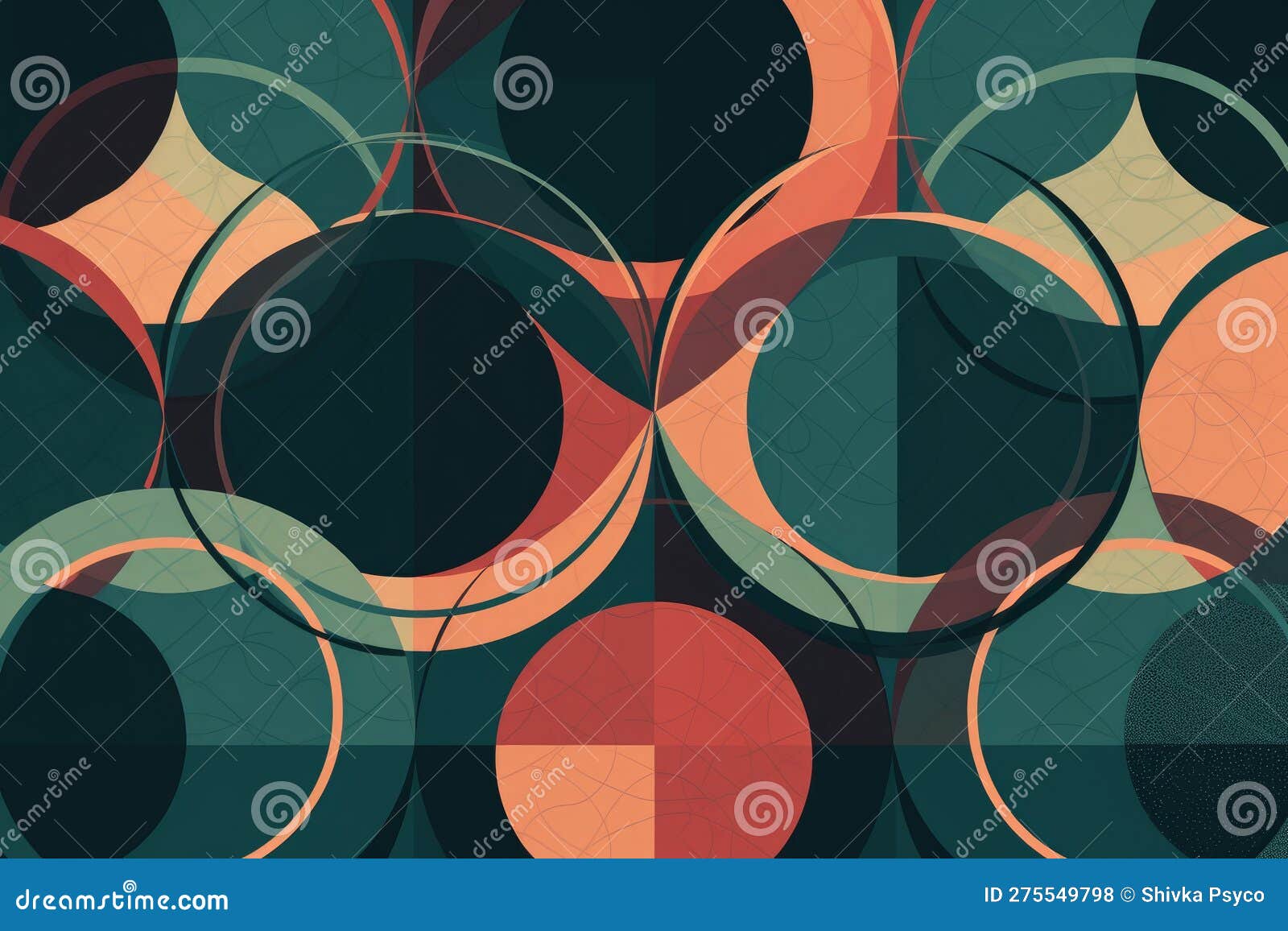 Image of Geometric Circle Overlap Pattern Generative AI Stock ...