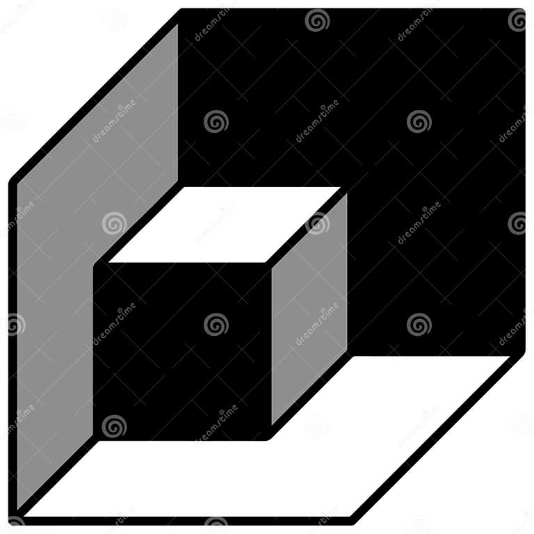 Image of a Geometric Figure Cube Inside a Cube Stock Vector ...