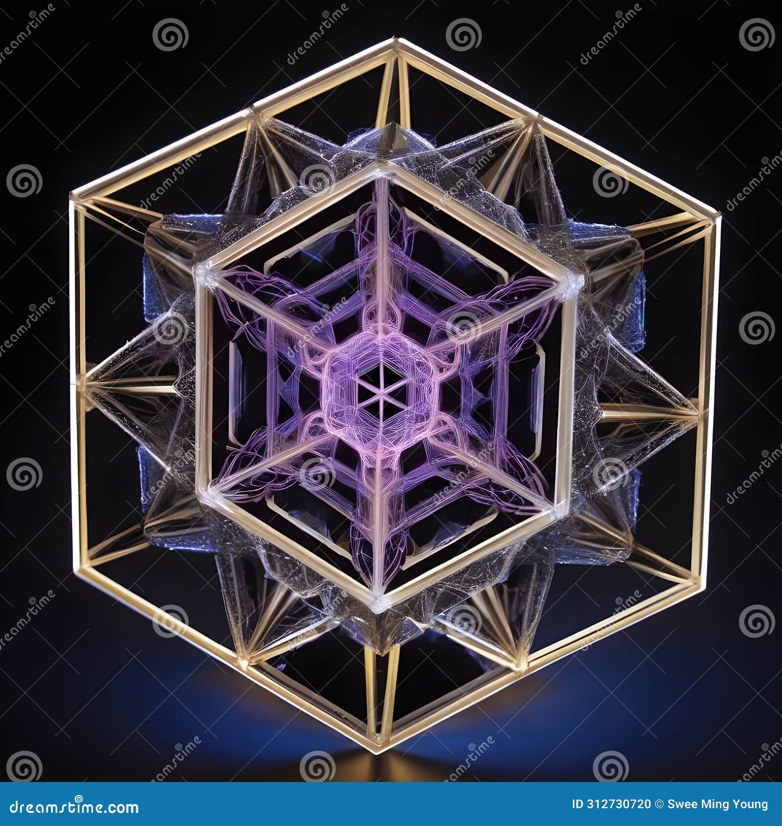 Image of Geometric Metatron Cube Pattern Artwork. Stock Illustration ...