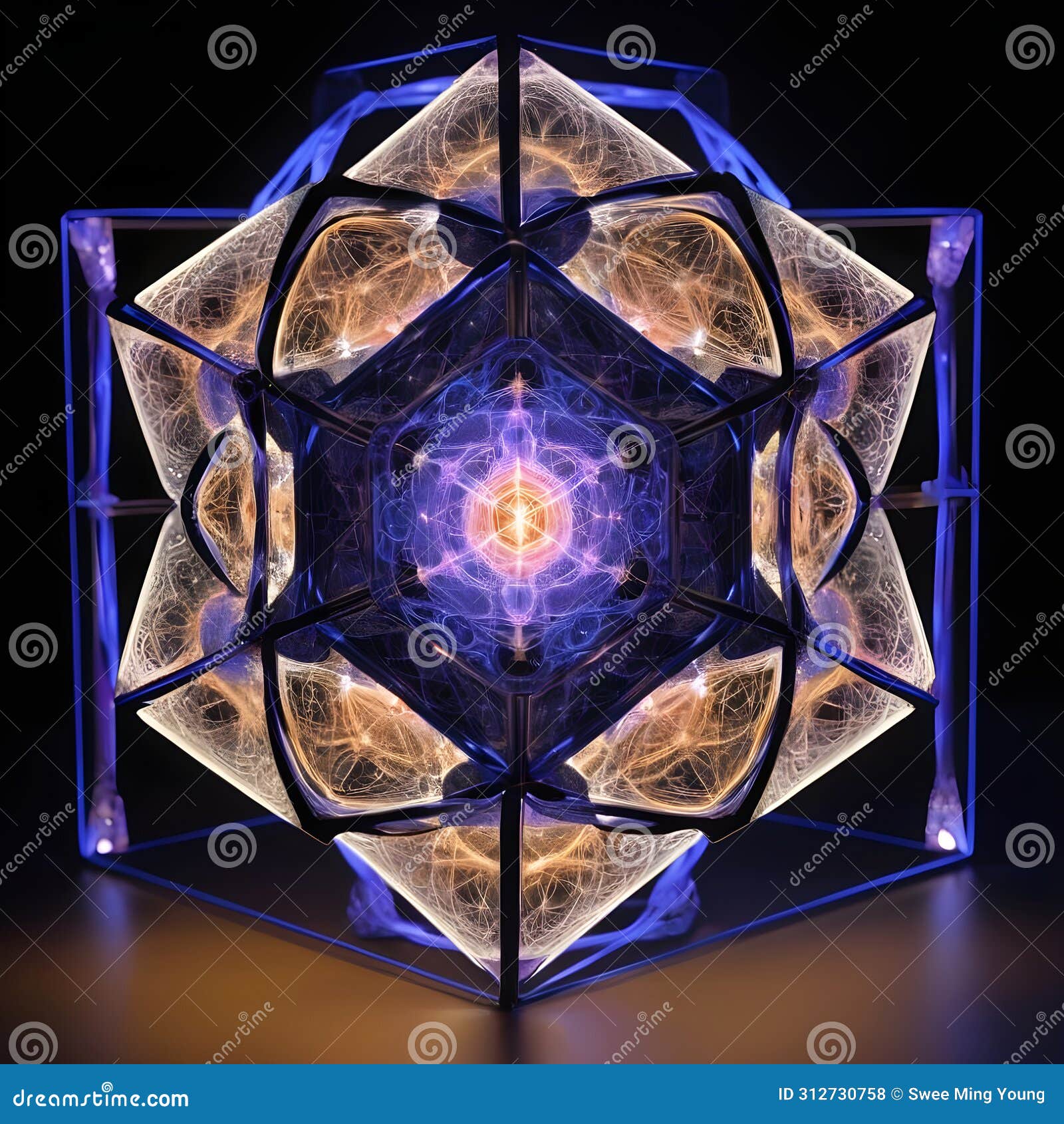 Image of Geometric Metatron Cube Pattern Artwork. Stock Illustration ...