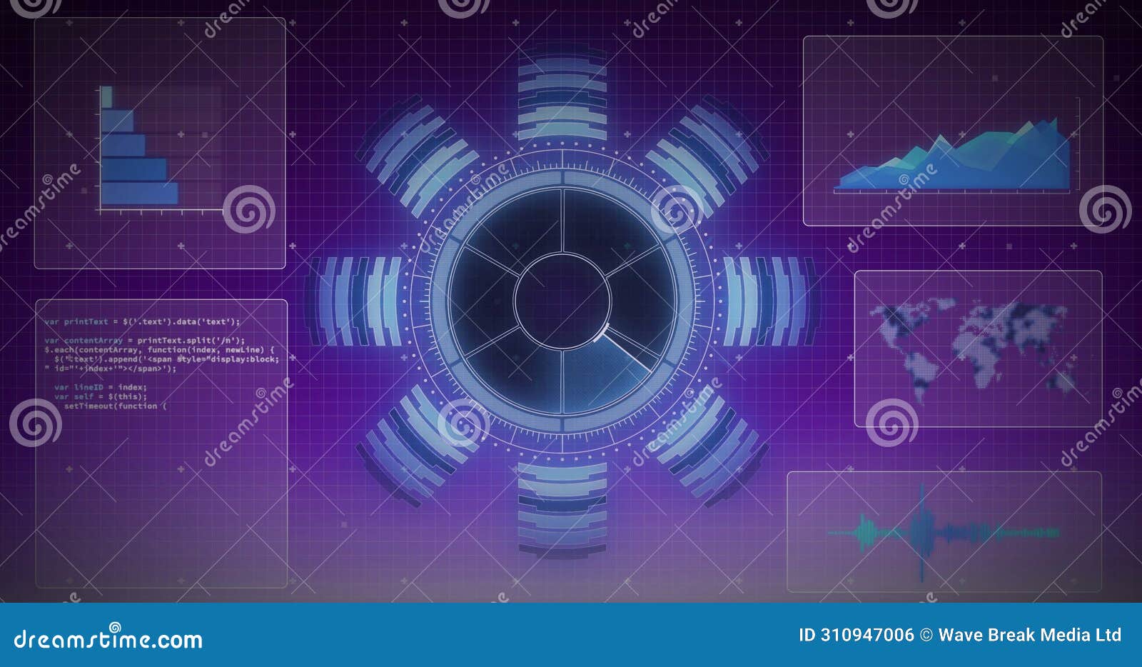 Image of Geometric Shapes Over Sonar in Arc Reactor, Graph, Map ...