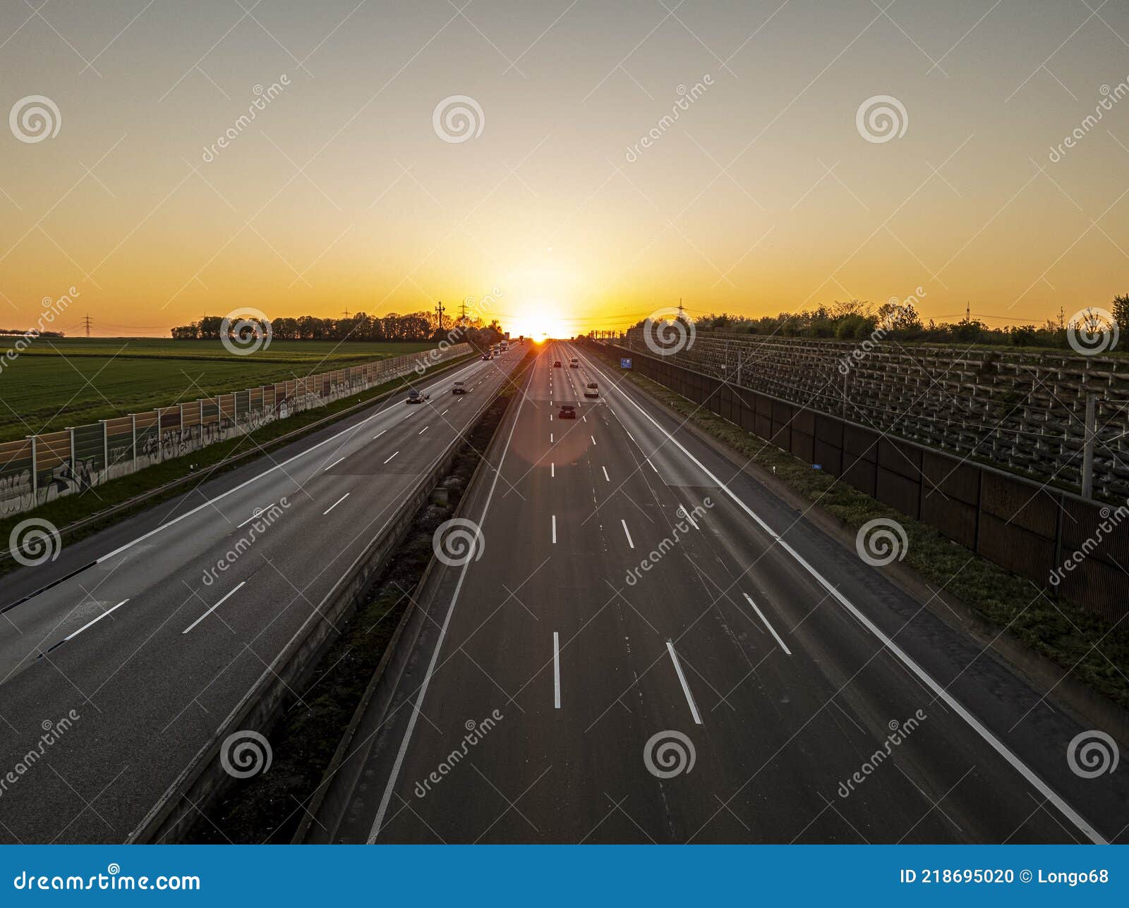 Image of a German Highway during Sunset Stock Photo - Image of scenic ...