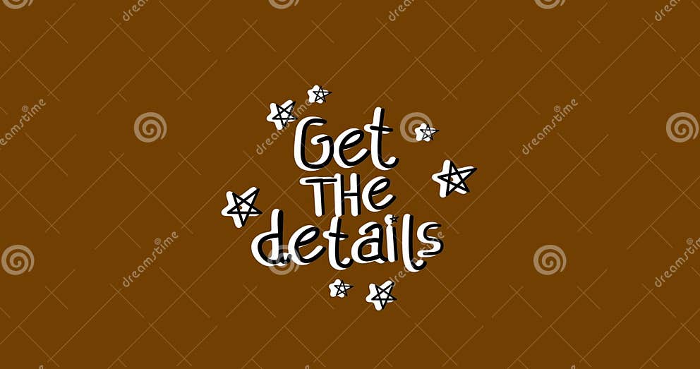 Image of Get the Details Text with Spots on Orange Background Stock ...