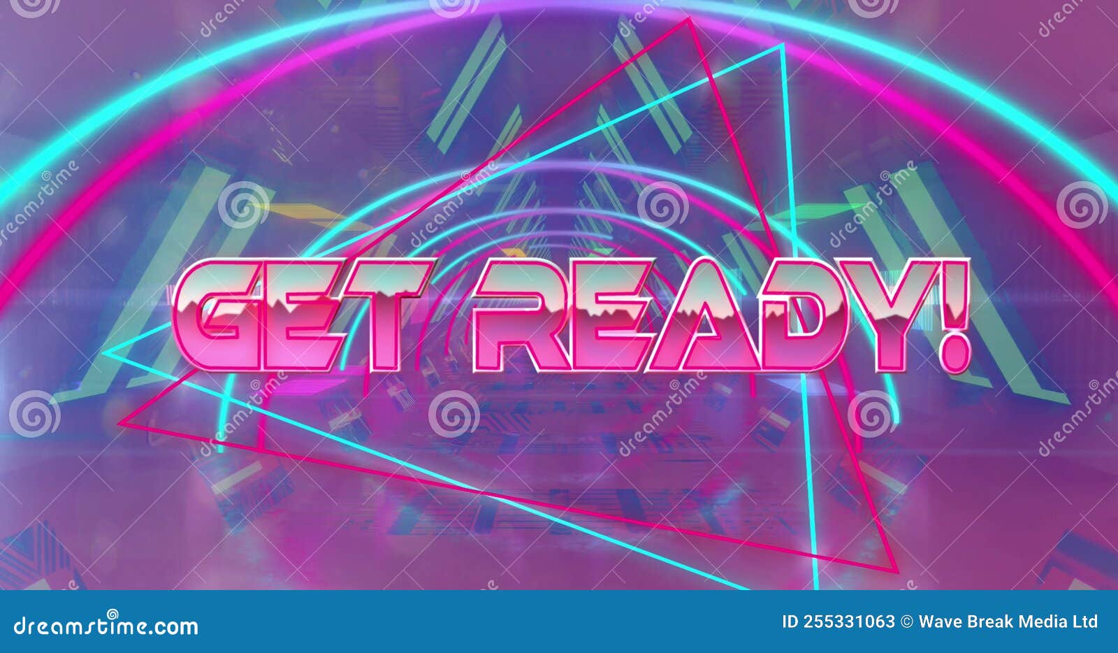 Image of Get Ready Text Over Digital Tunnel Stock Illustration ...