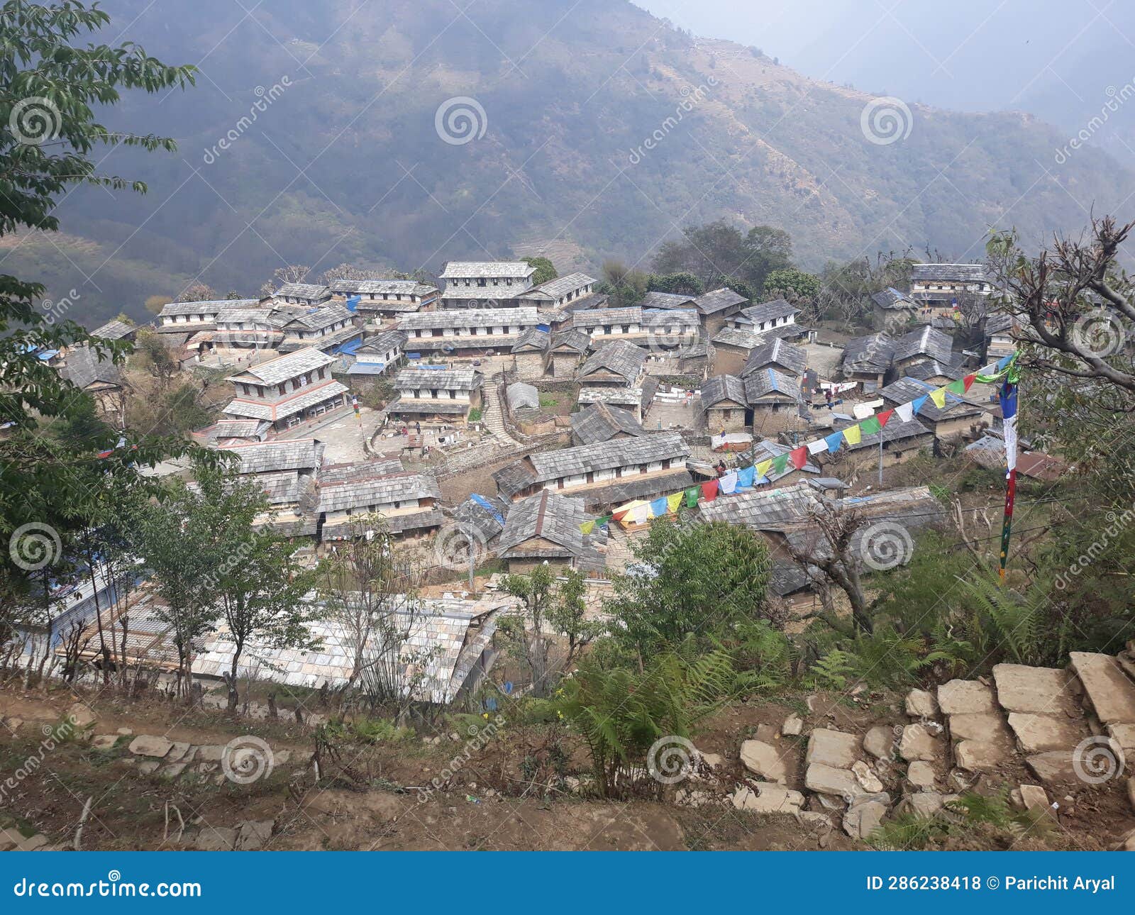 Image of Ghandruk Village from Top View Stock Photo - Image of ...