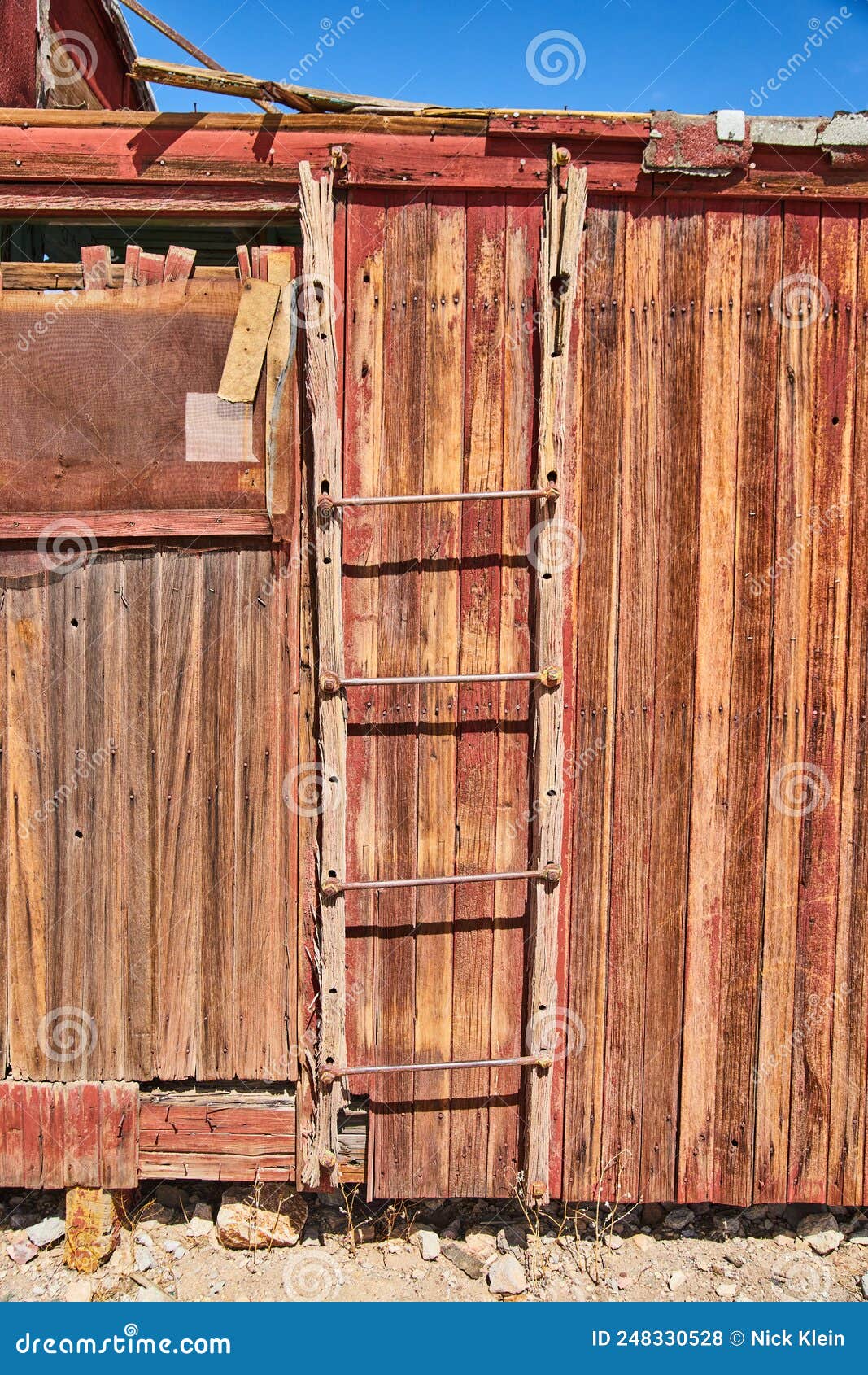 Ghost Town Abandoned Train from Side with Ladder Stock Photo - Image of ...