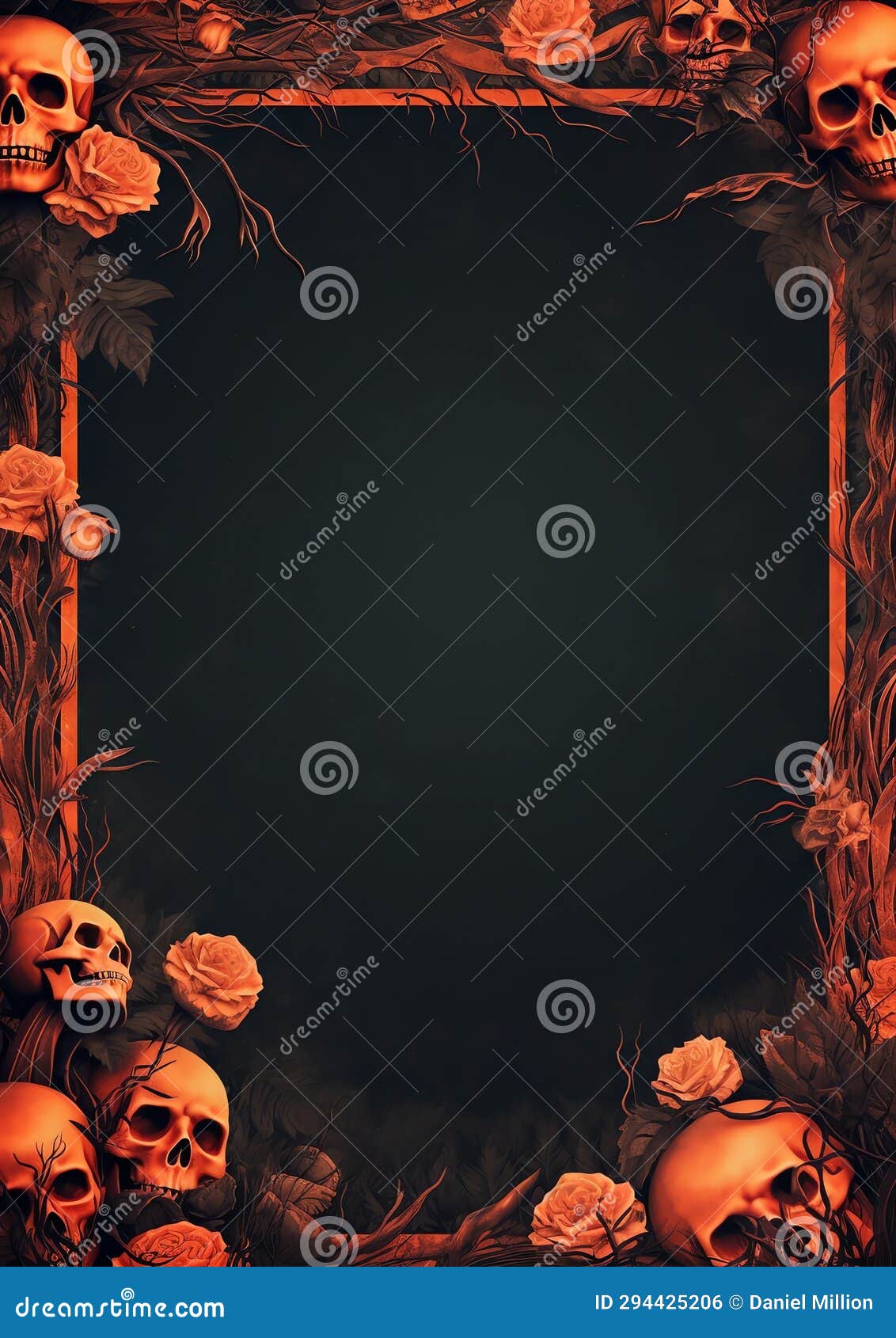 Ghoulish Halloween Frame Border Stock Illustration - Illustration of ...