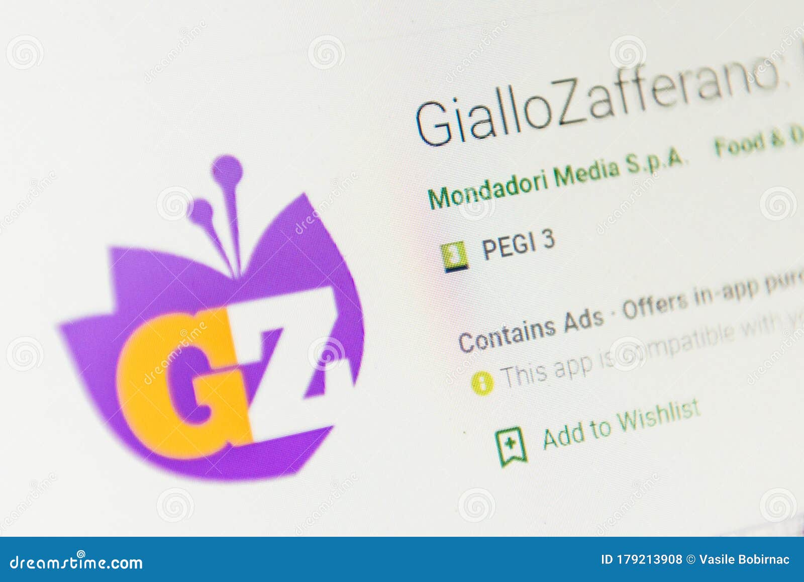 Giallo Zafferano App Icon. Selective Focus. Editorial Stock Photo ...