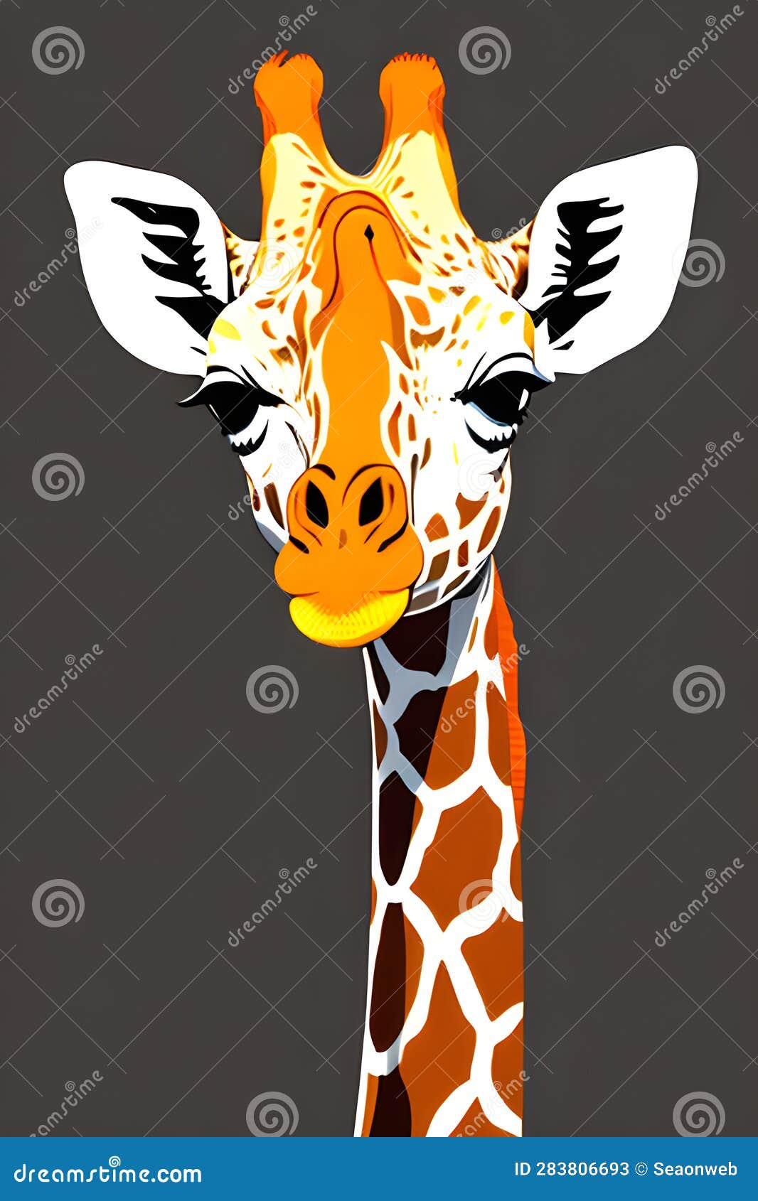 The Image of Giraffe Vector Graphic Stock Illustration - Illustration ...
