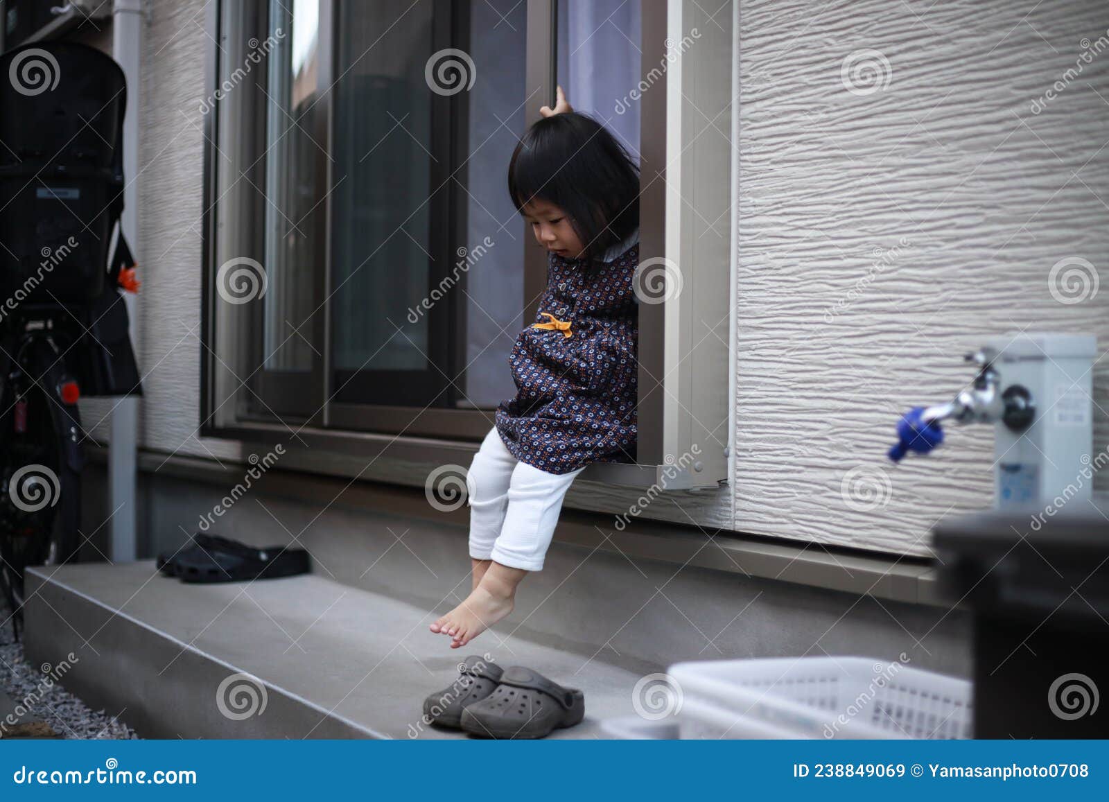 A Girl Trying To Go Out Alone Stock Image - Image of pattern, accident ...