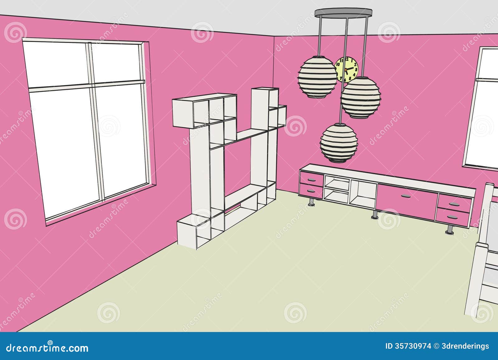 Image of girls room stock illustration. Illustration of cartoon - 35730974