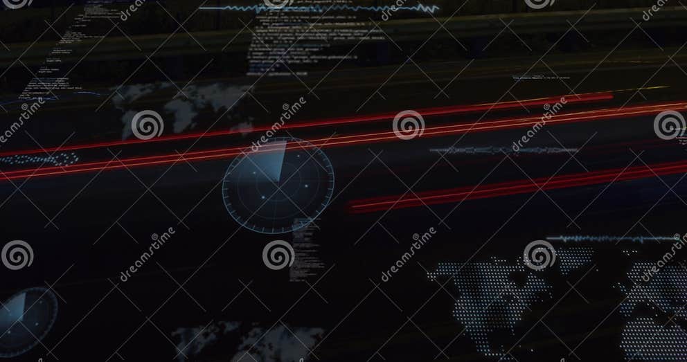 Image of Glitch Technique Over Maps, Radars and Computer Language ...