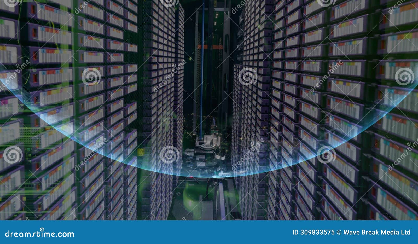 Image of a Globe Against Computer Server Room Stock Image - Image of ...