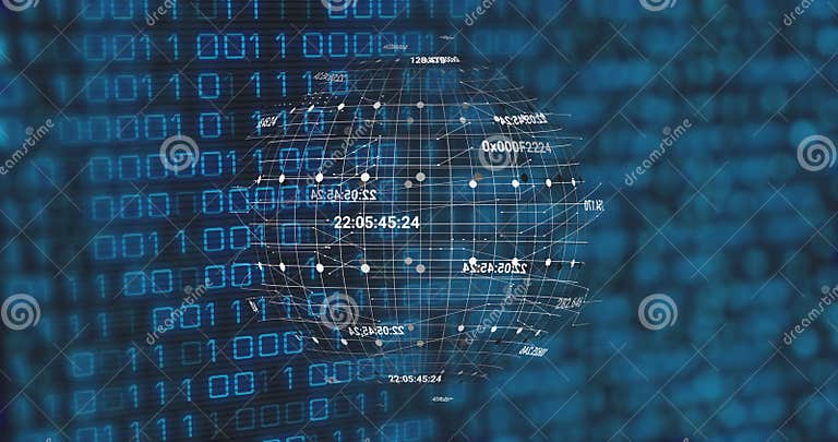 Image of Globe and Binary Code on Black Background Stock Photo - Image ...
